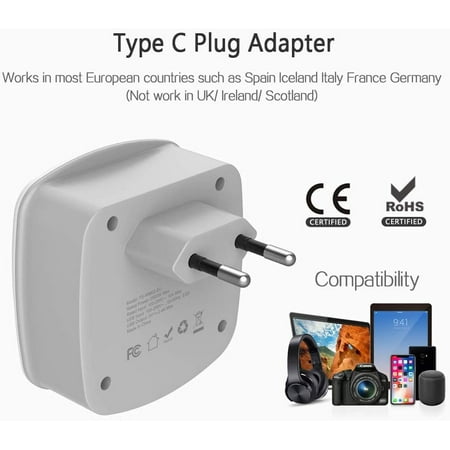 European Israel Plug Adapter Kit, Bmatwk International Power Adaptor ...