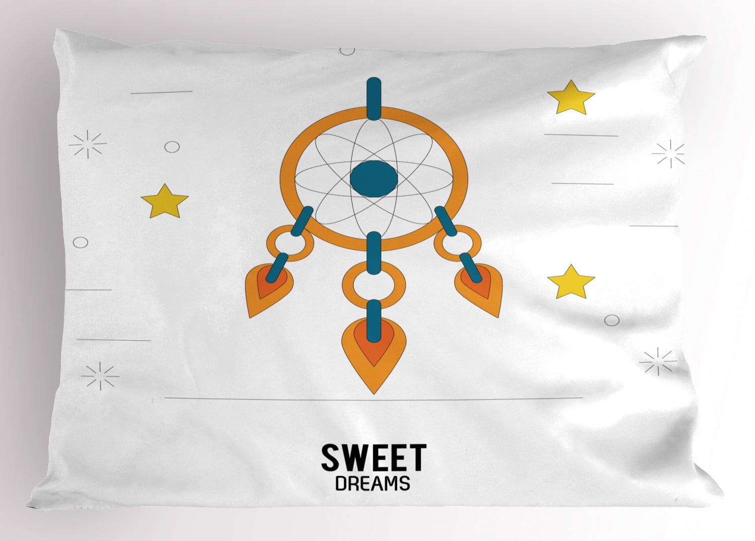 Sweet Dreams Pillow Sham Dream Catcher Design with Stars Stripes ...