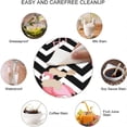 Square Stretchable Elastic Edge Tablecloth, Retro Flamingo Chevron ...