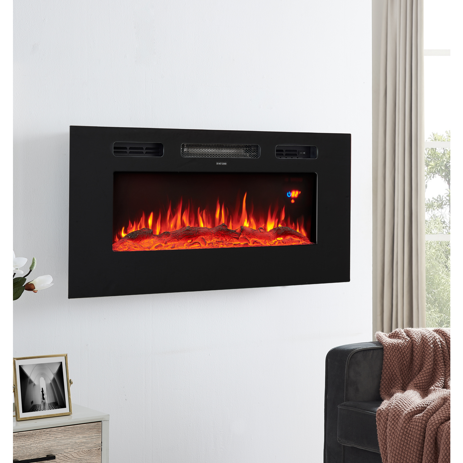 Cyra Electric Fireplace 40 Wall Mounted Electric Fireplace Inserts LED Cyra Electric Fireplace 40 Wall Mounted Electric Fireplace Inserts LED