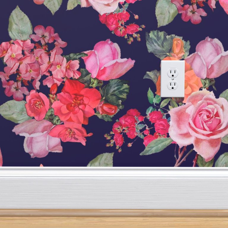 Red Vintage Roses Wallpaper