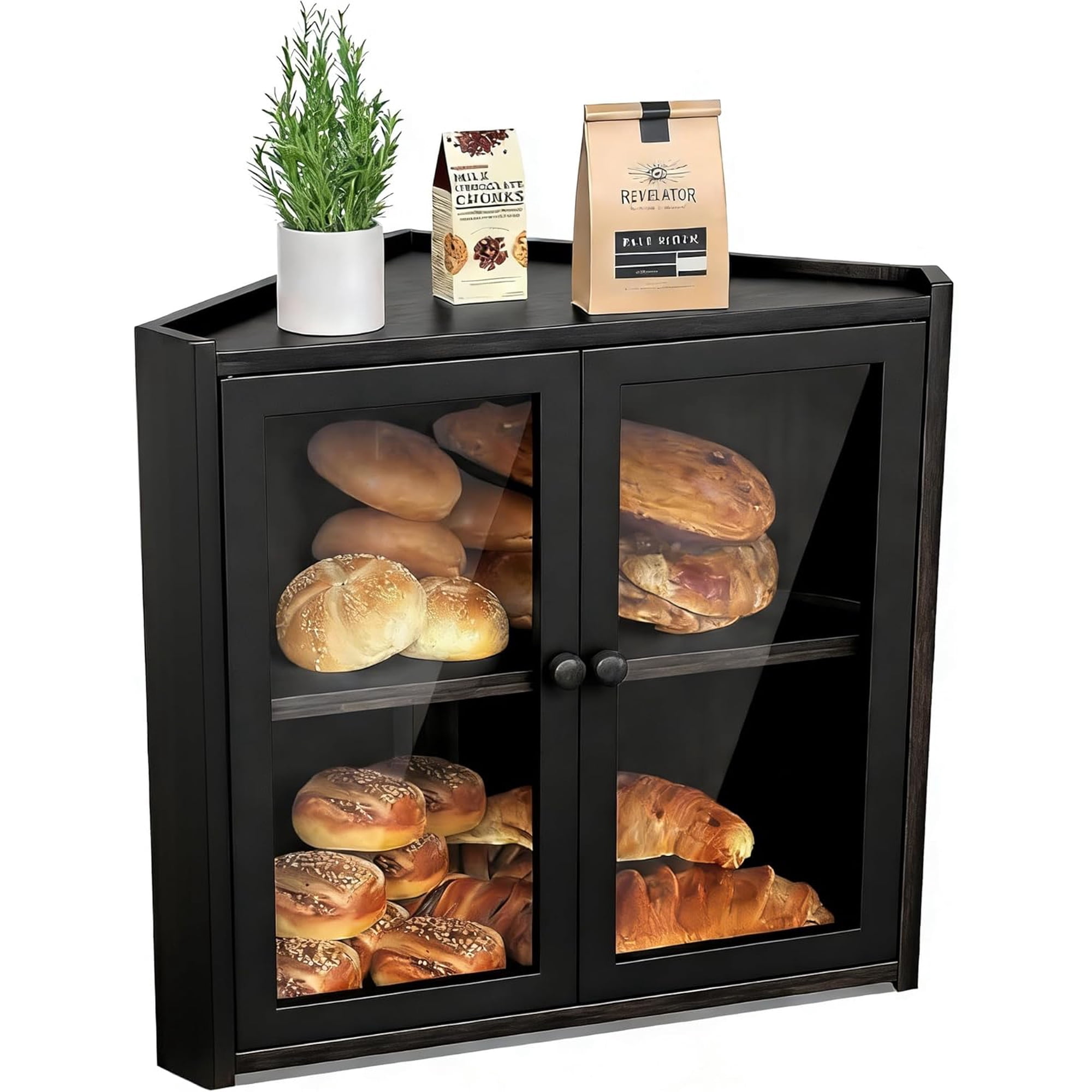 Click here for Unbranded Corner Bread Box For Kitchen Countertop... prices