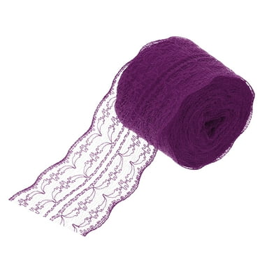 Uxcell 1.8" Wide 11 Yard Lace Ribbon Floral Pattern Dark Purple Lace ...