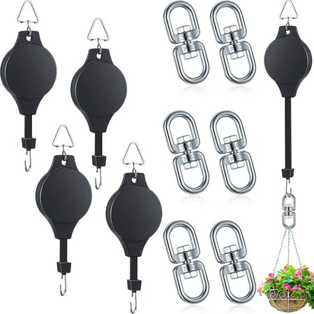 Plant Pulley Retractable Plant Hook Pulley Adjustable Hanging Flower ...