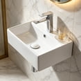 17.7" x 12.2" Modern Floating Wall Mount Bathroom Sink, with Overflow ...