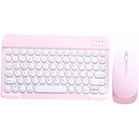 Bluetooth Keyboard Mouse Mini -Slim Univerl Cute Round Keycaps Wireless ...