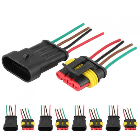 Connector Plug Socket 4 Pin Car Connector Auto Connector 5 Sets Car 4 ...