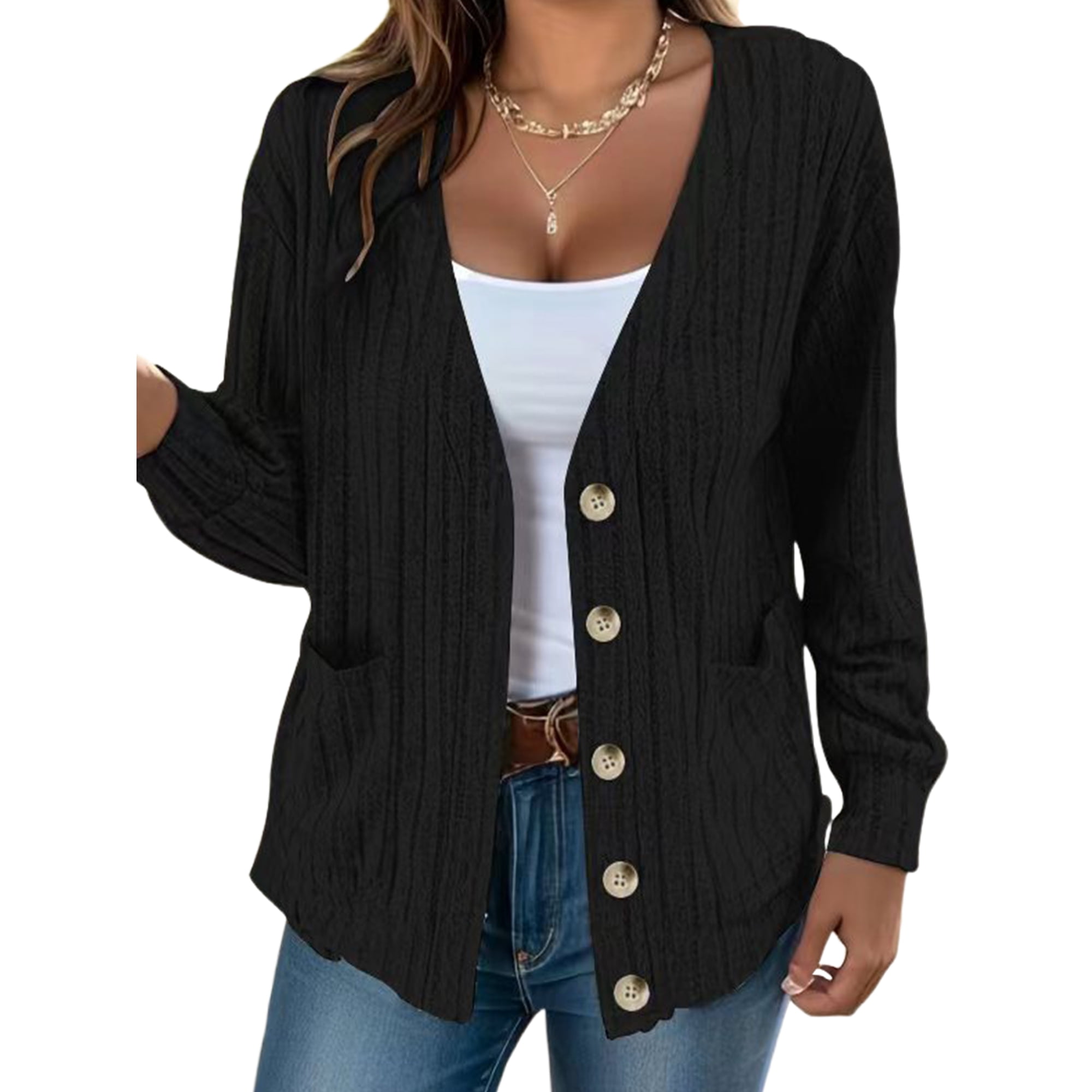 Click here for Bellella Ladies Cardigans V Neck Outwear Button Up... prices