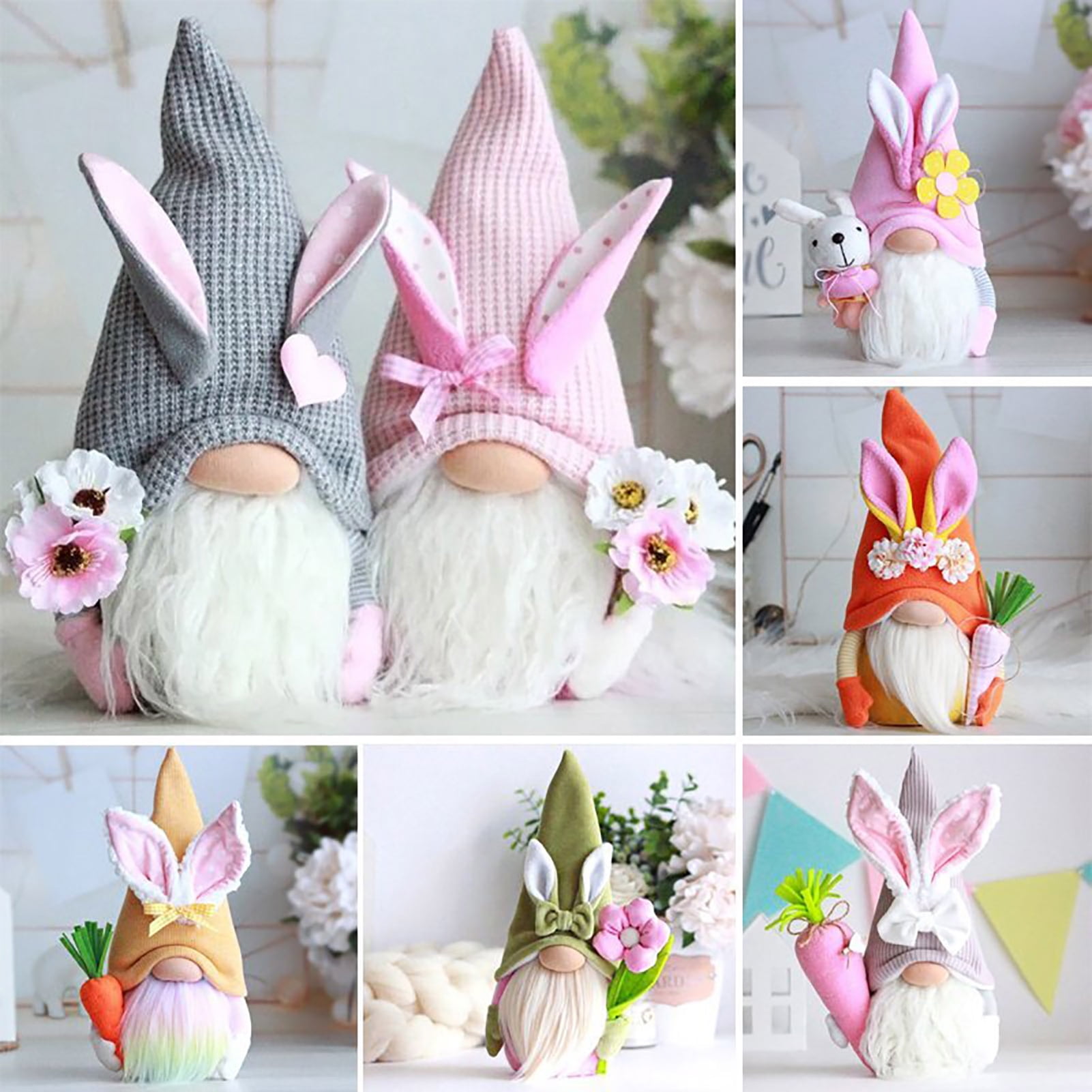 Easter Bunny Doll Adorable Super Soft Non-Fading Vibrant Color Long ...