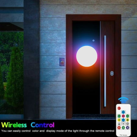 Clairlio RGB Wall Light Round Modern Remote Control Lamp for Bedroom ...