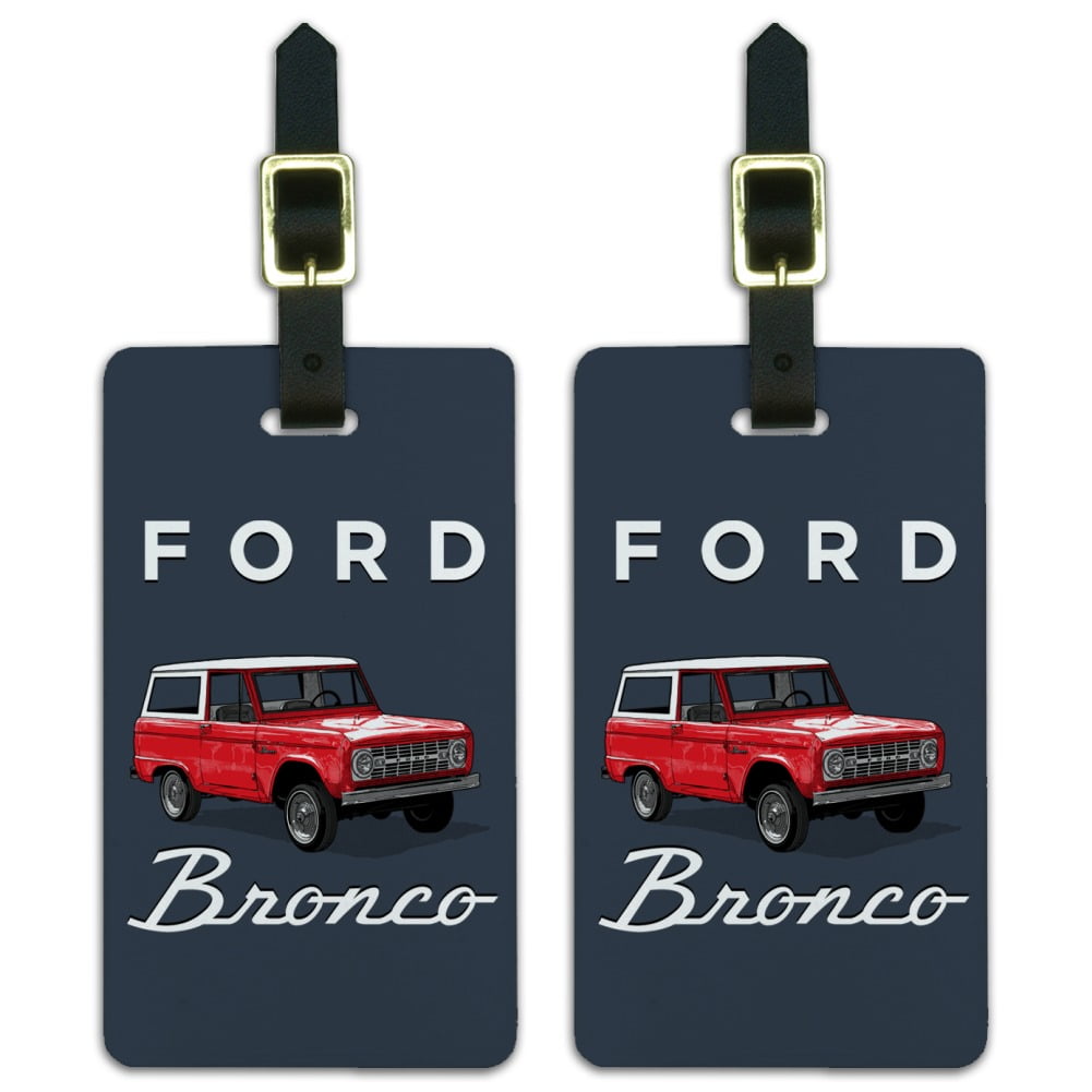 Ford Bronco '66 Illustrated Luggage ID Tags Suitcase Carry-On Cards ...