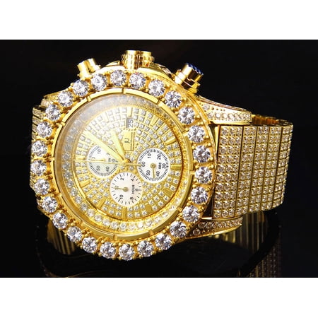 Jewelry Unlimited - Iced Out Stainless Steel Simulated Diamond Watch BR ...