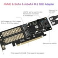 2X 3 in 1 NGFF and MSATA SSD Adapter Card M.2 NVME to PCIe 16X/M.2 SATA ...