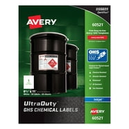 Avery UltraDuty GHS Chemical Labels for Laser Printers, Permanent ...