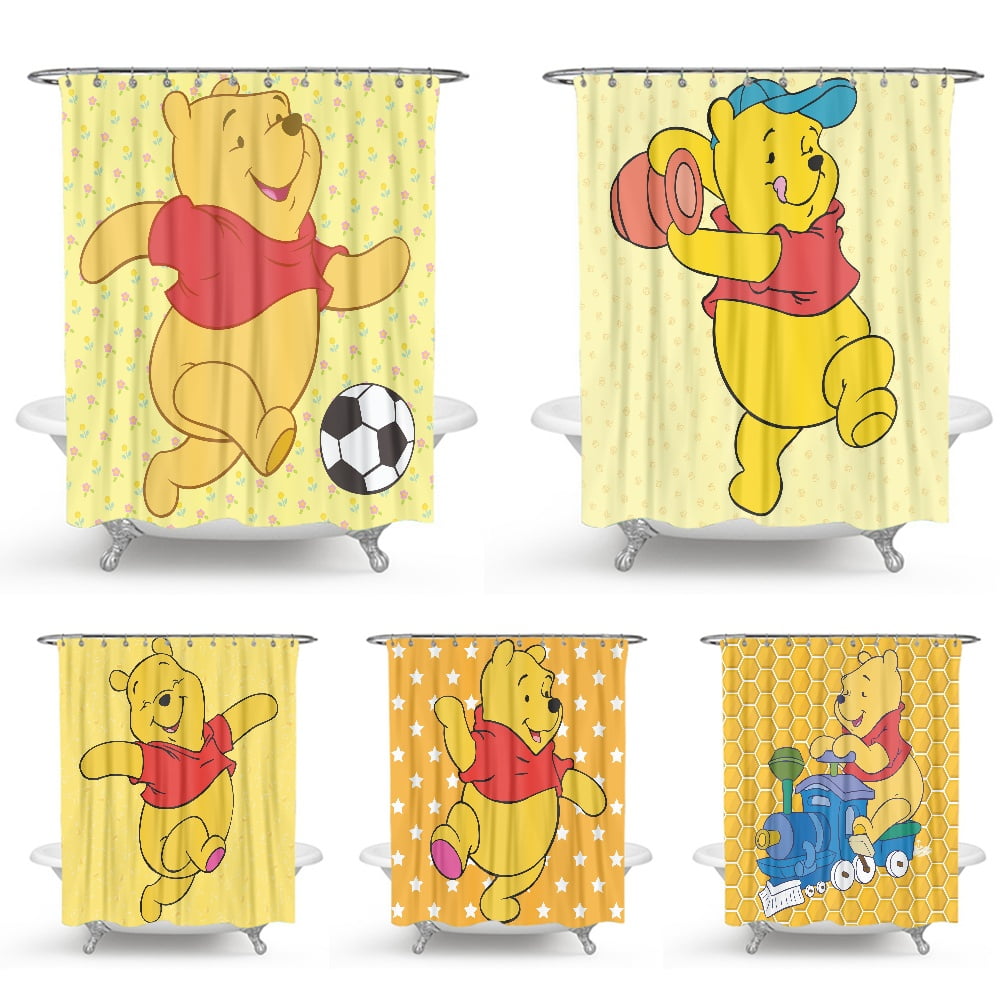 Winnie the Pooh Shower Curtain Polyester Fabric 35x72 Inch Watercolor ...