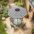 ABBLE Outdoor Patio Umbrella 9 Ft Stripe with Crank and Tilt, Weather ...