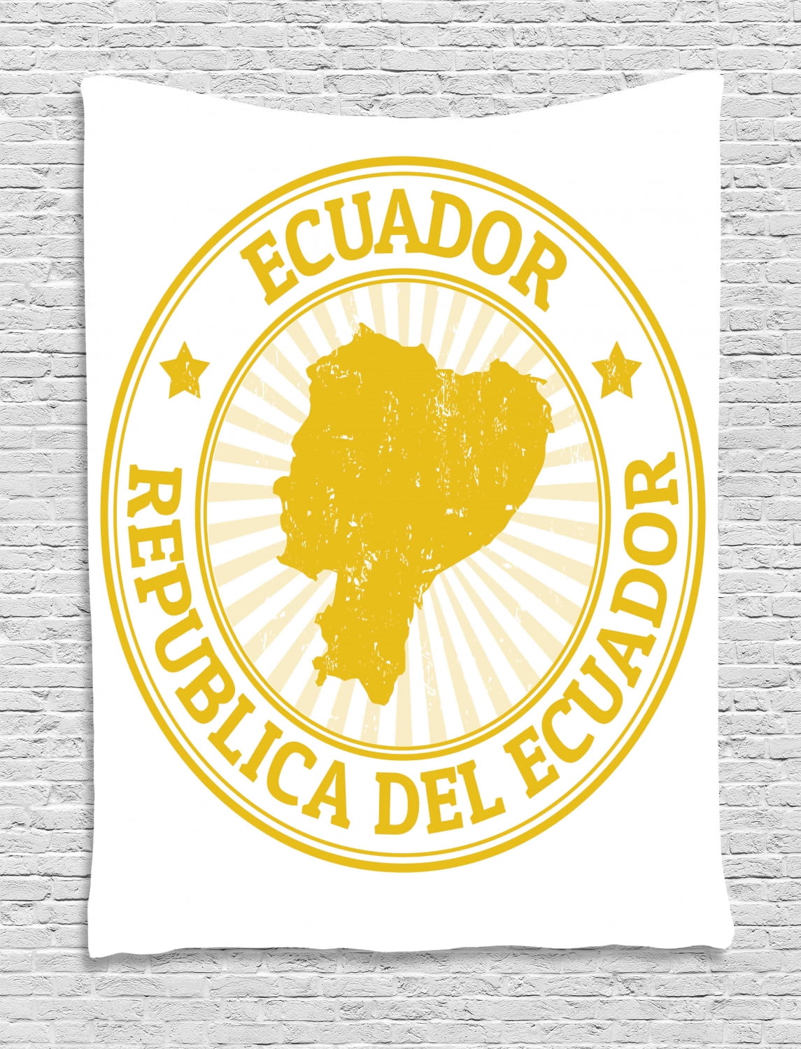 Ecuador Tapestry, Republica Del Ecuador Lettering Political Map Retro ...