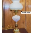 B&P Lamp® 7" Fitter Opal White Slant Style Student Shade for Vintage ...