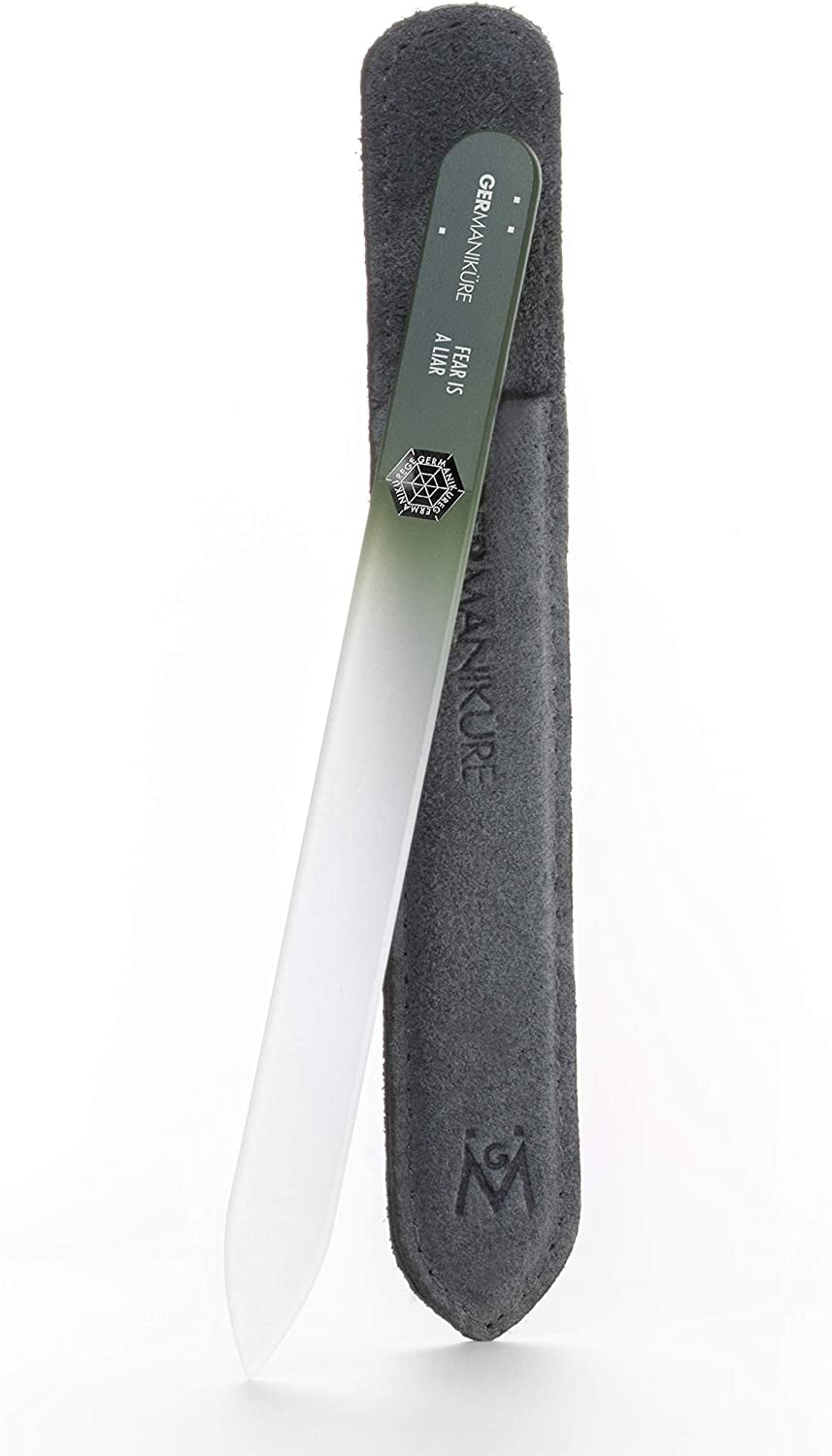 GERMANIKURE Czech Crystal Glass Nail File in Suede Leather Case - Fear ...