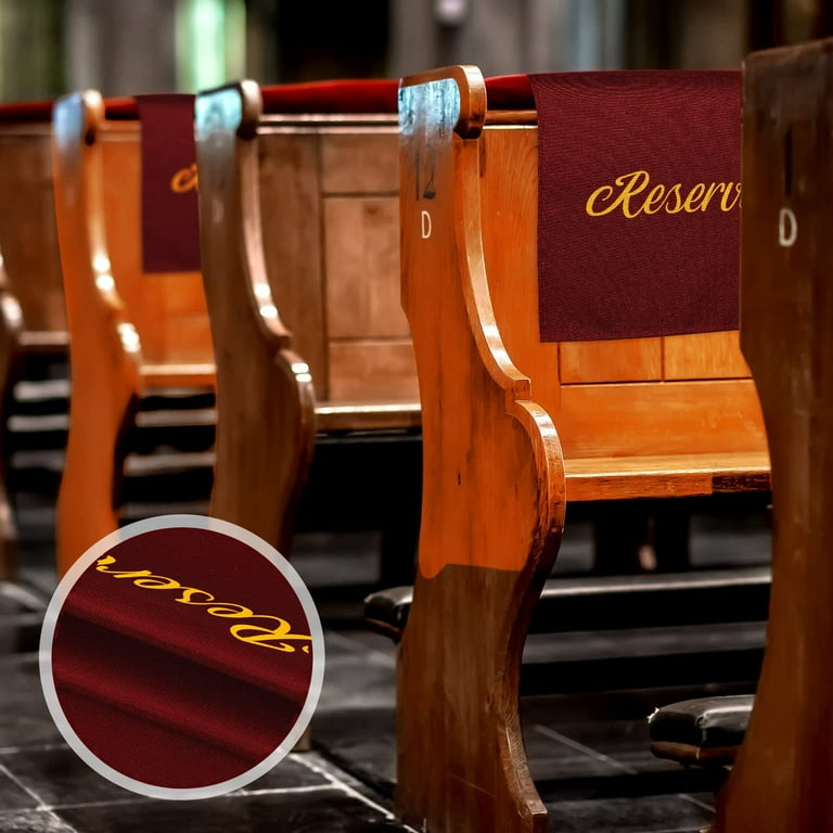 Reserved Signs For Church Pews Reserved Pew Sign | Maroon Velvet