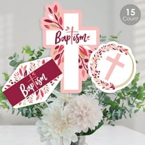 Big Dot of Happiness Pink Elegant Cross - Table Decorations - Girl ...