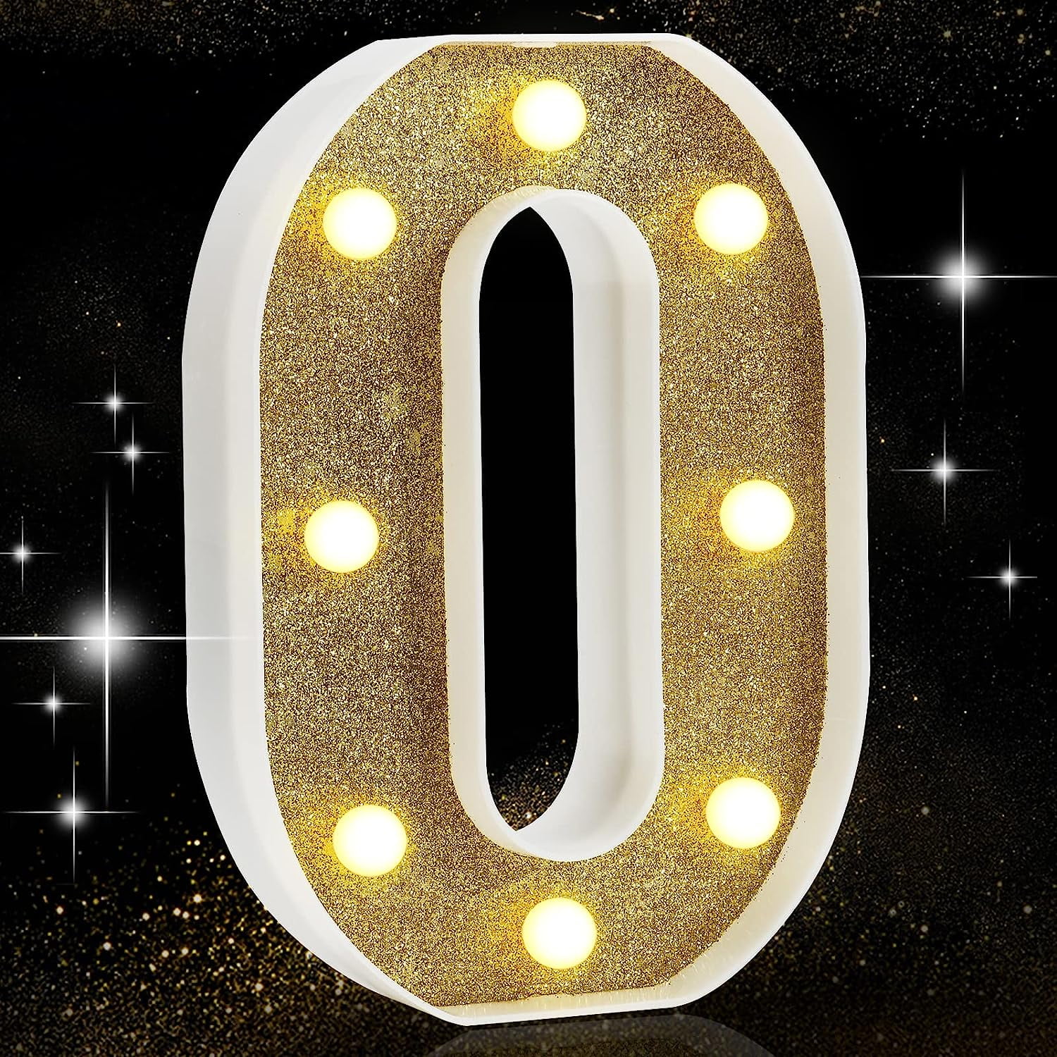 LED Marquee Letter Lights, Light Up Golden Letters Glitter Alphabet ...