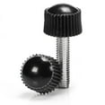 10pcs Plastic Small Round Head Knurled Thumb Screw White Black Nylon