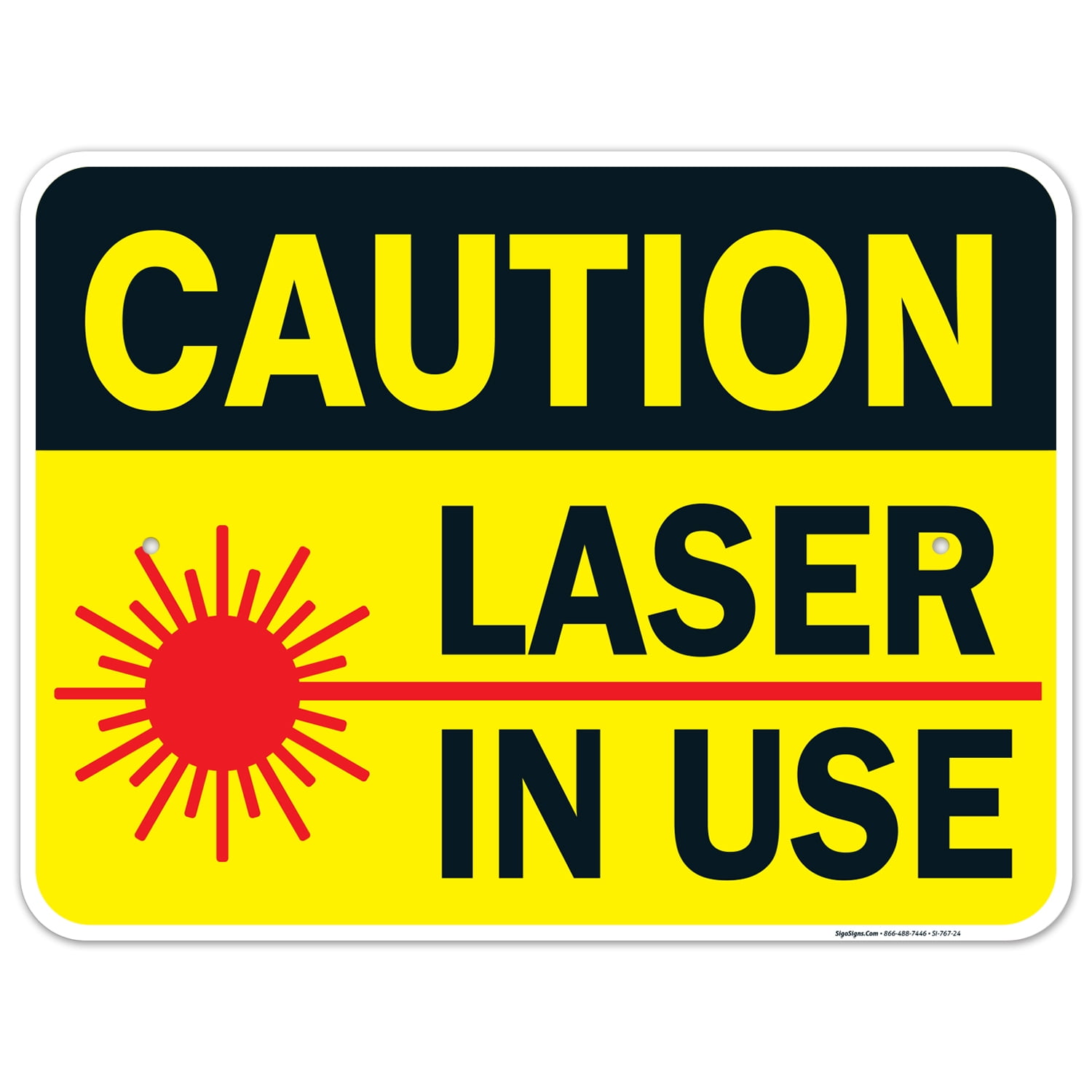 Laser in Use Sign, Caution Sign, - Walmart.com