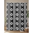 Black Southwestern Shower Curtain, Aztec Diamond Motif Tribal Geometric ...