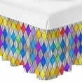 Abstract Geometric Bed Skirt King Size 18 Inch Drop, Modern Rainbow ...