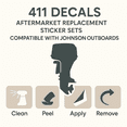 411 Decals Aftermarket Replacement for Johnson 40 Outboard (1997) Decal ...