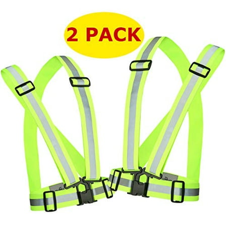 Reflective Running Vest Gear 2 Pack | Hi Vis Made of Silver Reflector ...