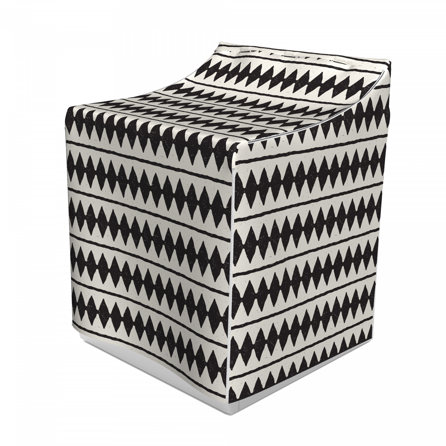 Chevron Washer Cover, Retro Zigzag Pattern with Horizontal Stripes and ...