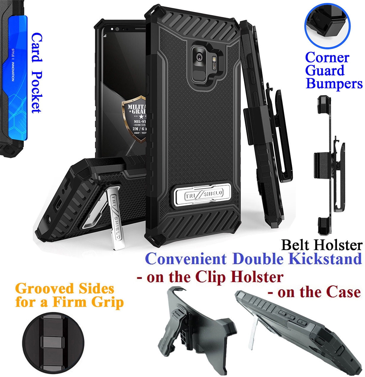 for 5.8" Samsung Galaxy S9 G960 Case Holster Phone Case Belt Clip 2 ...