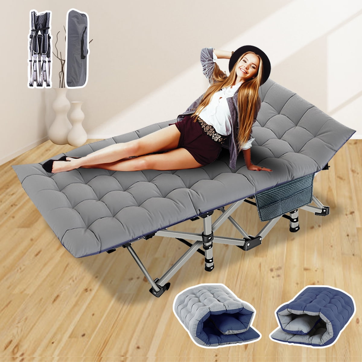 ABORON Folding Camping Cot for Adults 800lbs, Heavy Duty 28" Extra Wide ...