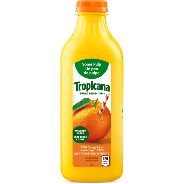 Tropicana 100% Orange Juice Some Pulp, 1.36L, 1.36L TROPSP - Walmart.ca