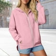 Womens Jacket Sevevn Womens Casual Zip Up Hoodie Loose Side Slit ...