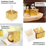 Efavormart 25 Pack | 2" Gold Sequin Glitter Mini Gift Boxes With White ...