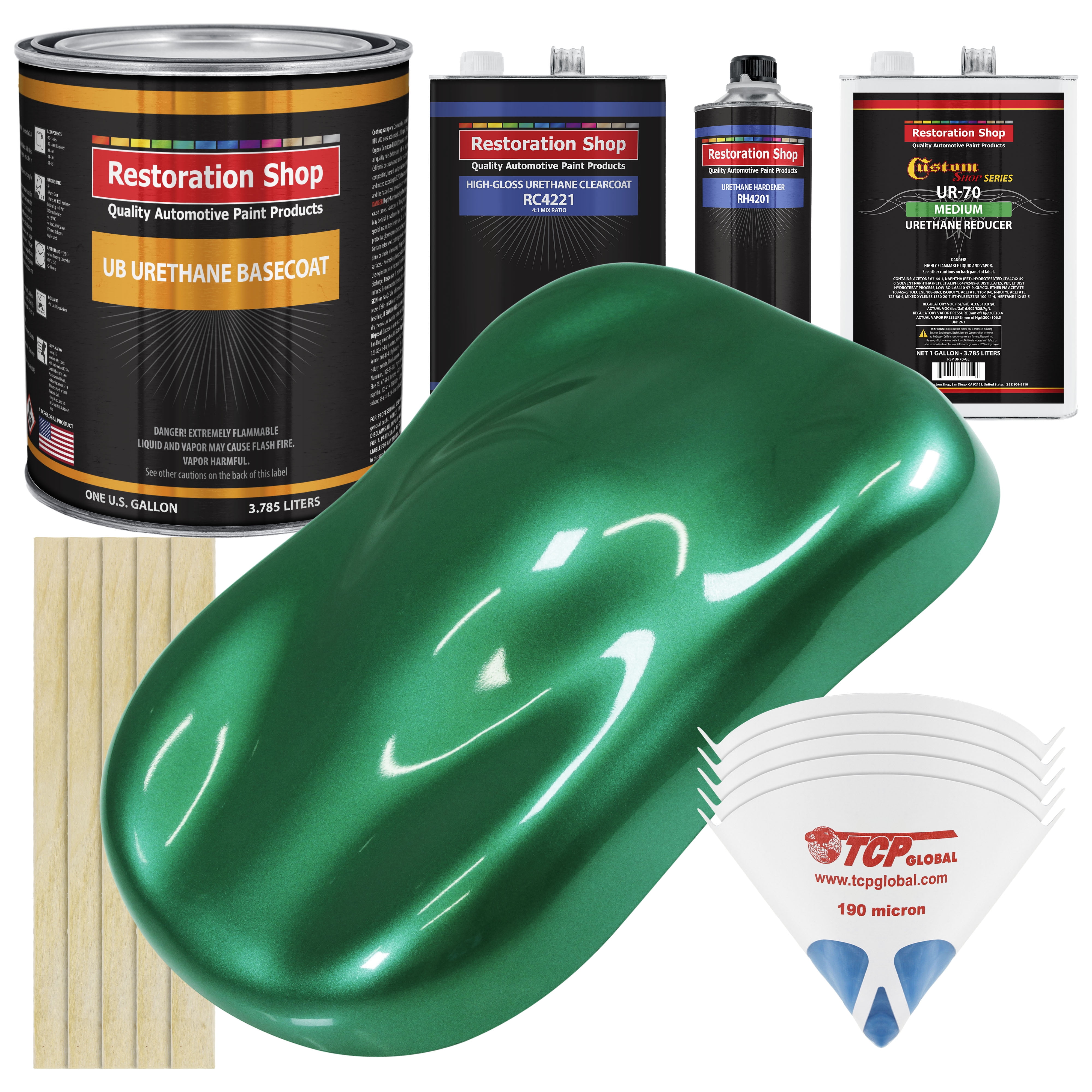 Rally Green Metallic Gallon URETHANE BASECOAT CLEARCOAT Car Auto Paint ...