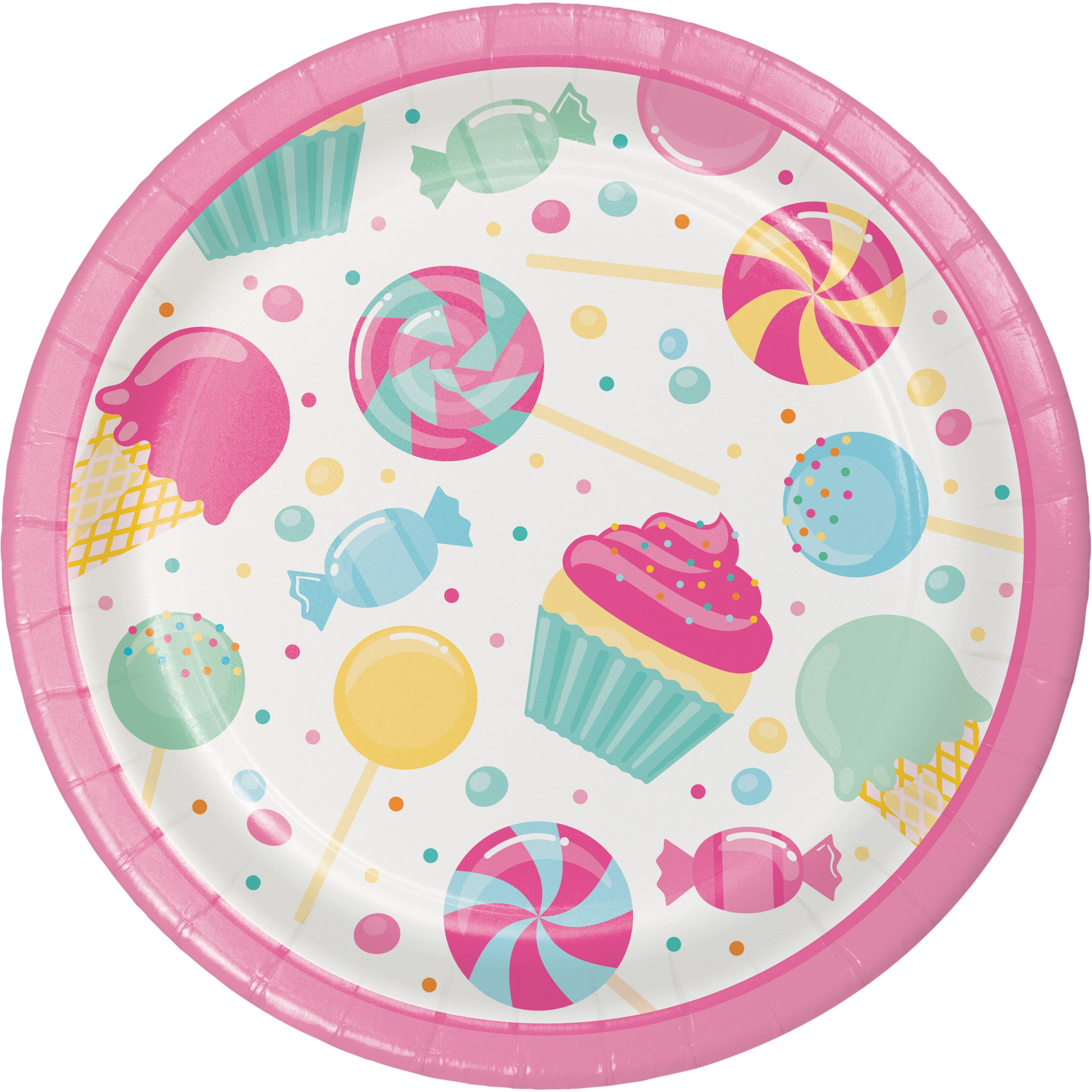 Candy Bouquet Round Paper Dessert Plates 8 Count for 8 Guests - Walmart.com