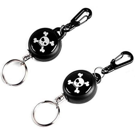 Extendable Key Ring, 2 Pack Retractable Reel Lanyard with 60 cm Extra ...