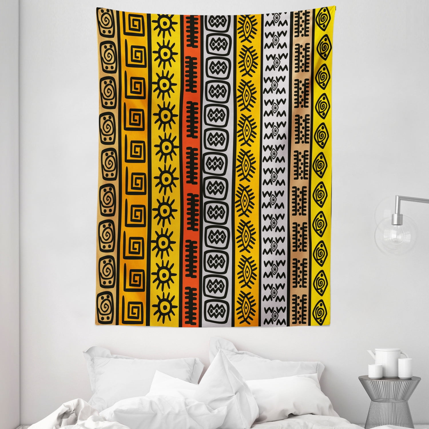 Tribal Tapestry, Ethnic African Motifs with Hand Drawn Style Borders ...
