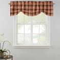 Brown Buffalo Plaid Tie Up Valance Curtains Red Geometric Check ...
