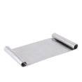 BIDK Home Rectangular Aluminium Serving Tray with Scroll Handles - 24. ...