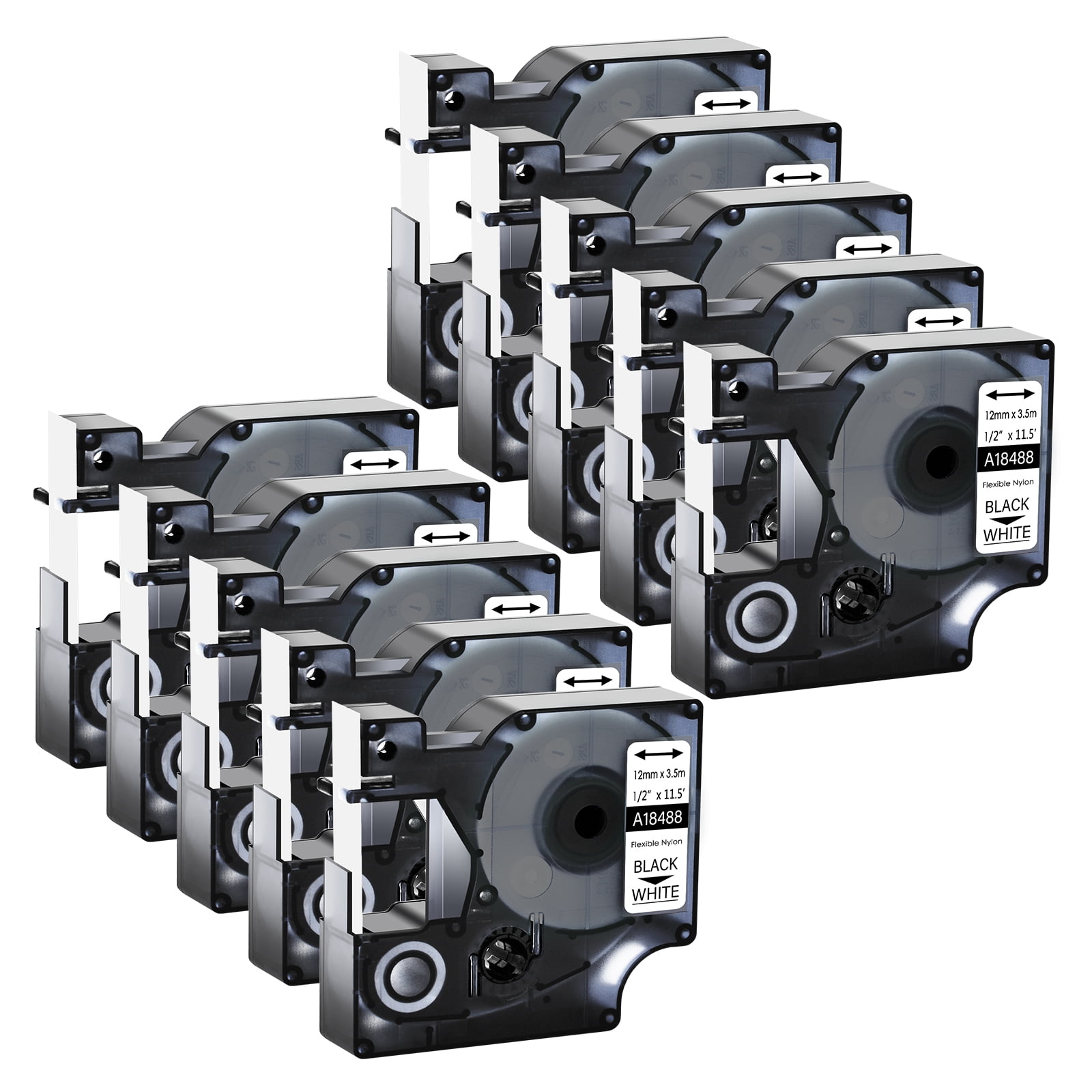 GREENCYCLE 10PK Industrial Flexible Nylon Label Tape Compatible for ...