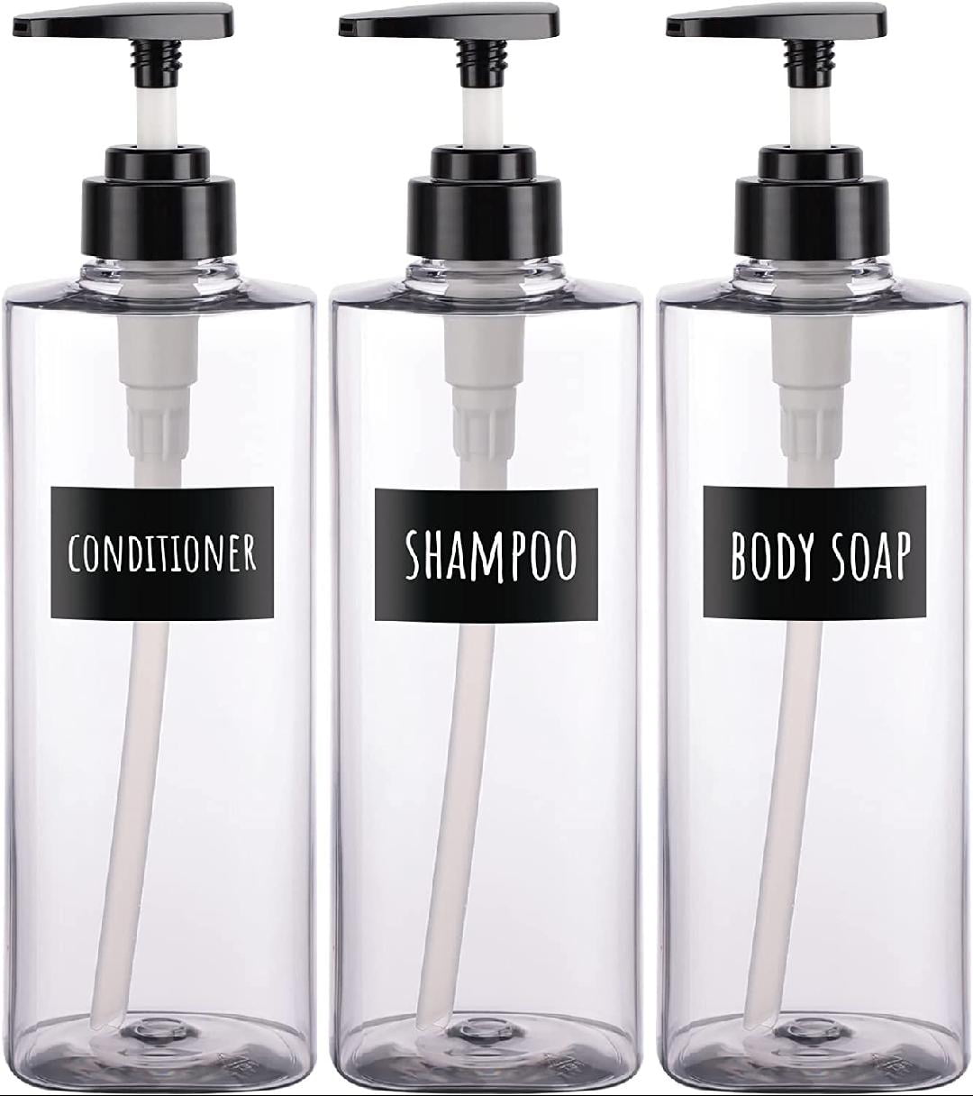 25.4oz Shampoo Dispenser Bottles, 3pcs 750ml Refillable Pump Press ...