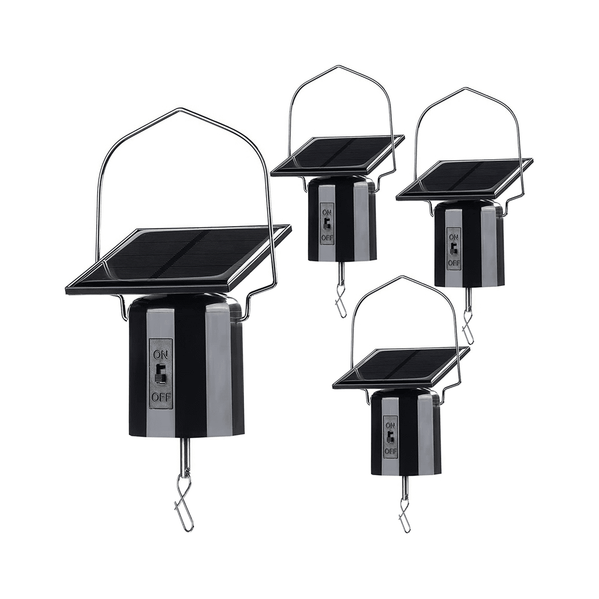 4Pcs Solar Powered Wind Spinner Motor Solar Energy Hanging Rotating ...