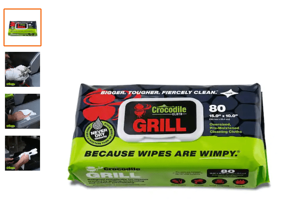 Grill Cleaning Pre-Moistened Heavy-Duty Wet Cloths/Cleaning Wipes (80 ...