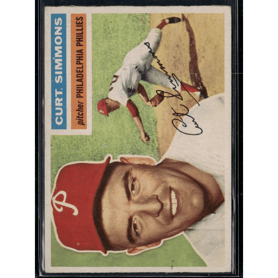 1956 Topps CURT SIMMONS #290 Paper Loss on Back - Walmart.com