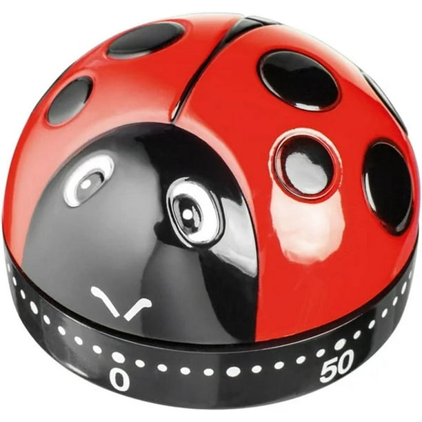 shiyou-Ladybug Cooking Timer, Mechanical Clockwork 60-Minute Timer, Kitchen Alarm Clock, Baking ...
